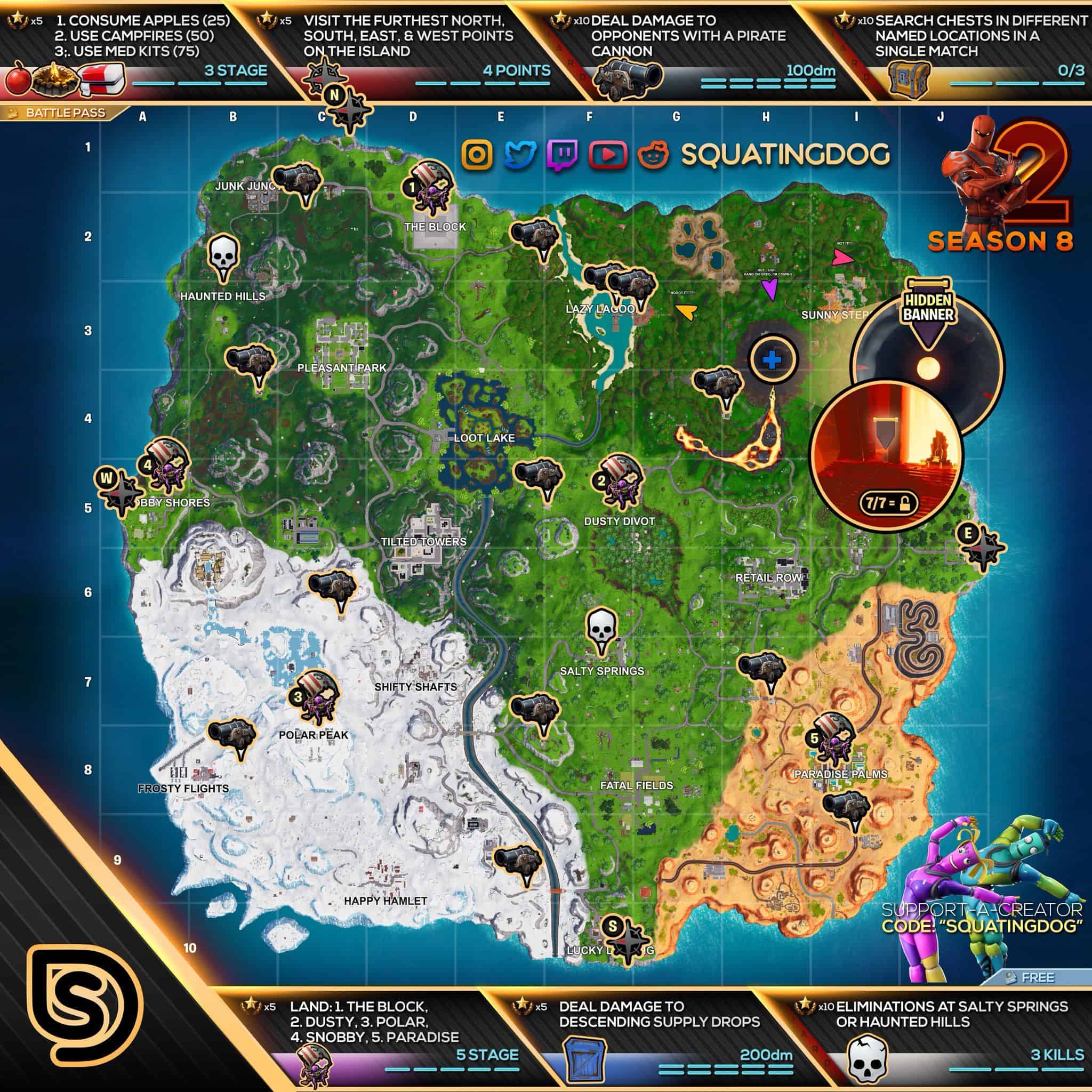 Desafíos de la semana 2 – Temporada 8 – Fortnite Desafíos de la semana 2 – Temporada 8 – Fortnite